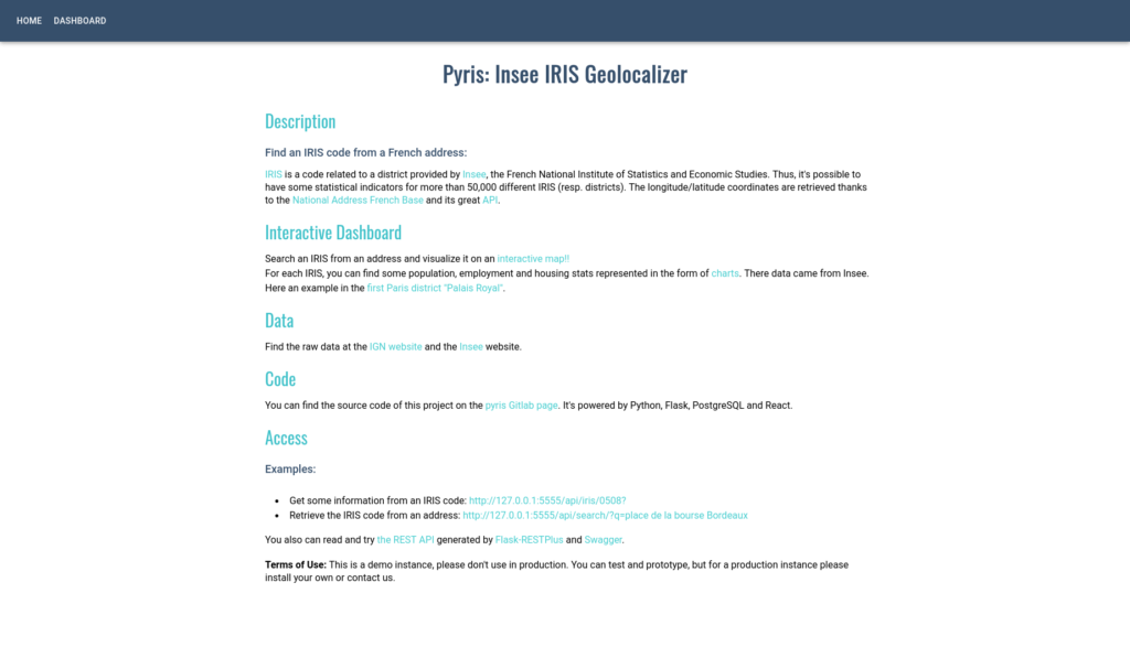 Pyris: servir et visualiser des données socio-économiques publiques ...
